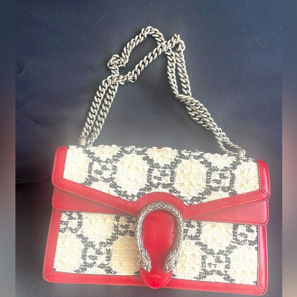 Gucci | Bags | Gucci Dionysus Tweed Bag Red | Poshmark